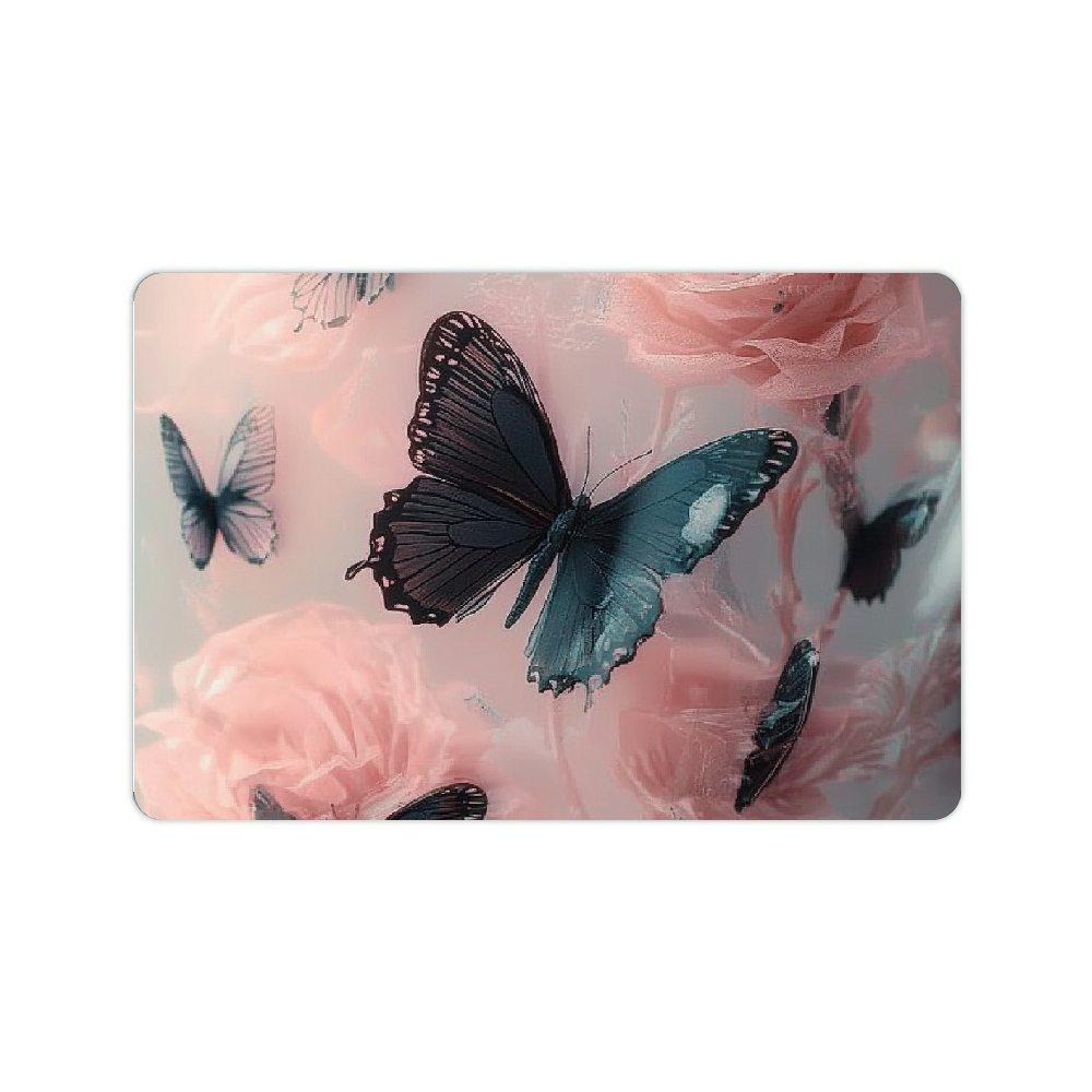 ZFLMY Butterflies Rose Soft Aesthetics Diatom Mud Bath Mat Non-Slip ...
