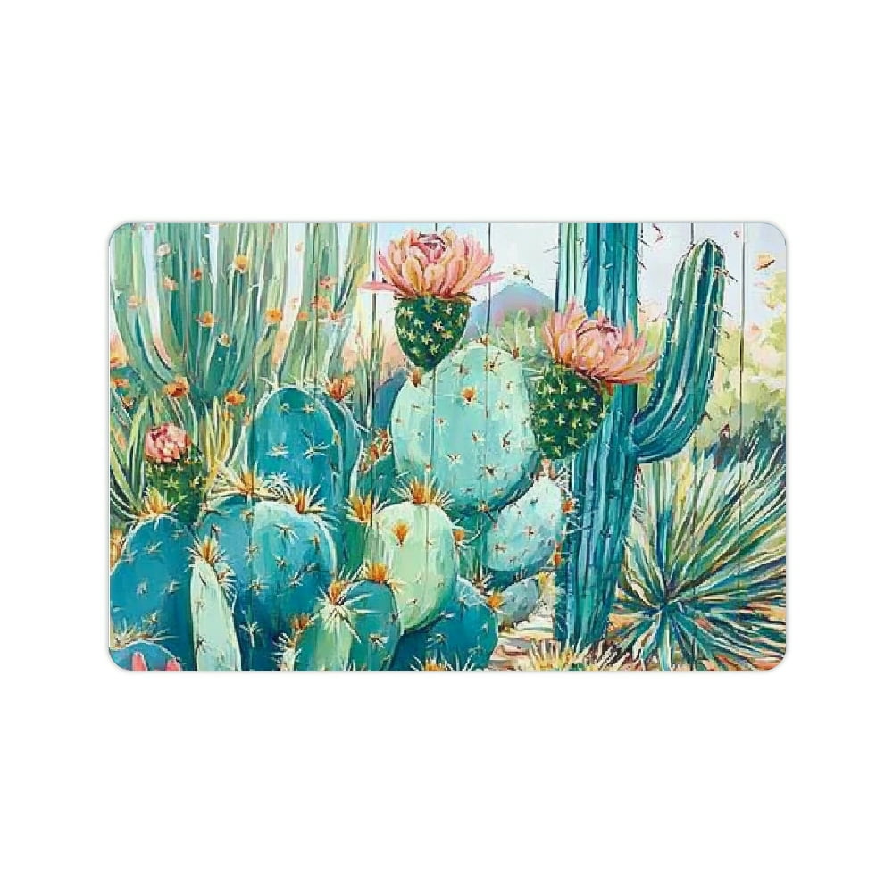ZFLMY Cactus Garden Painting Diatom Mud Bath Mat Eco-Friendly Home ...