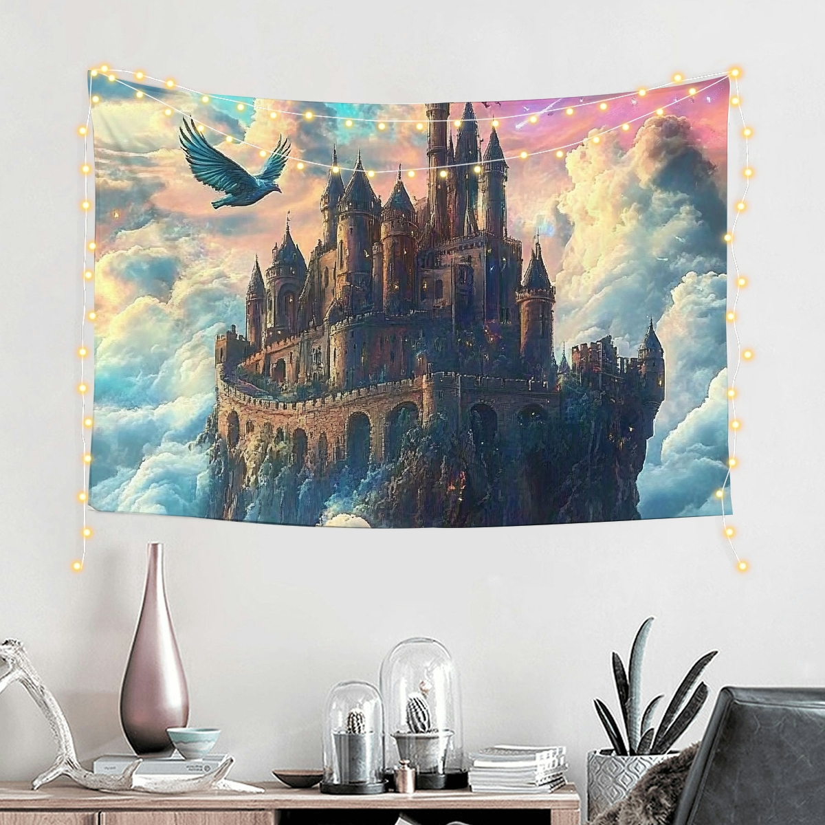ZFLMY Clouds Bird Tapestry Wall Decoration 100% Polyester Art 60x40in ...