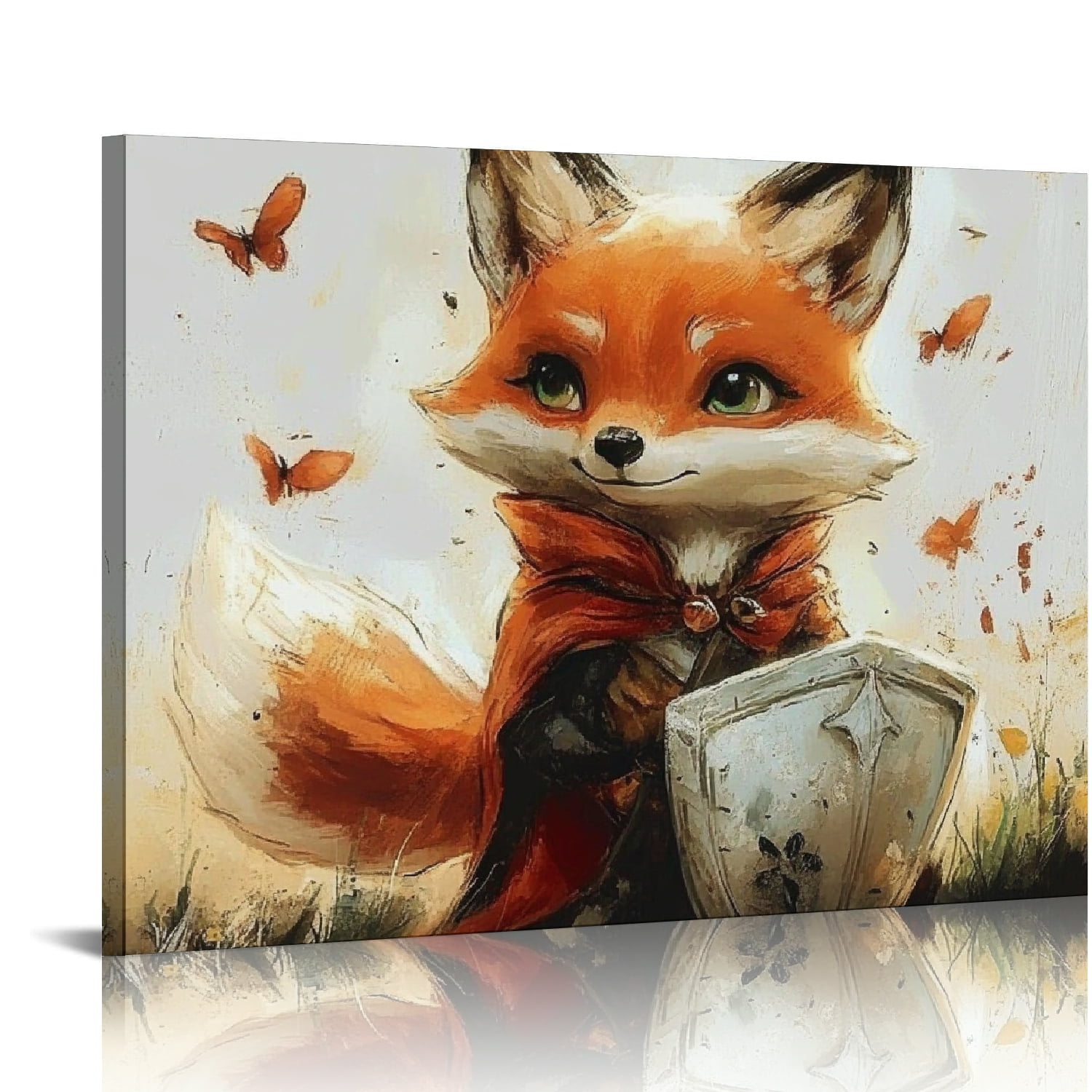 ZFLMY Fox Sword Shield Canvas Prints Wall Art Modern Ready To Hang Home ...