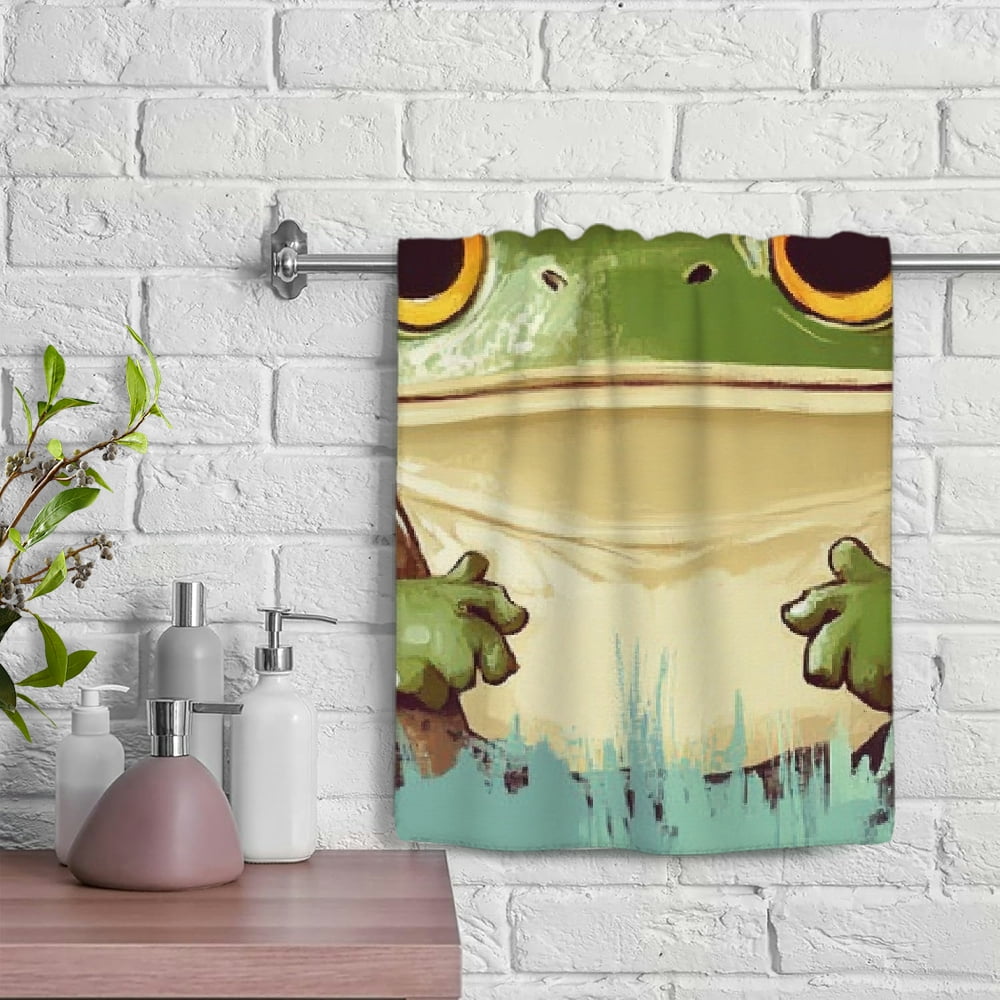 ZFLMY Frog Cowboy Hat Star Funny Kitchen Towels 100% Polyester Soft ...