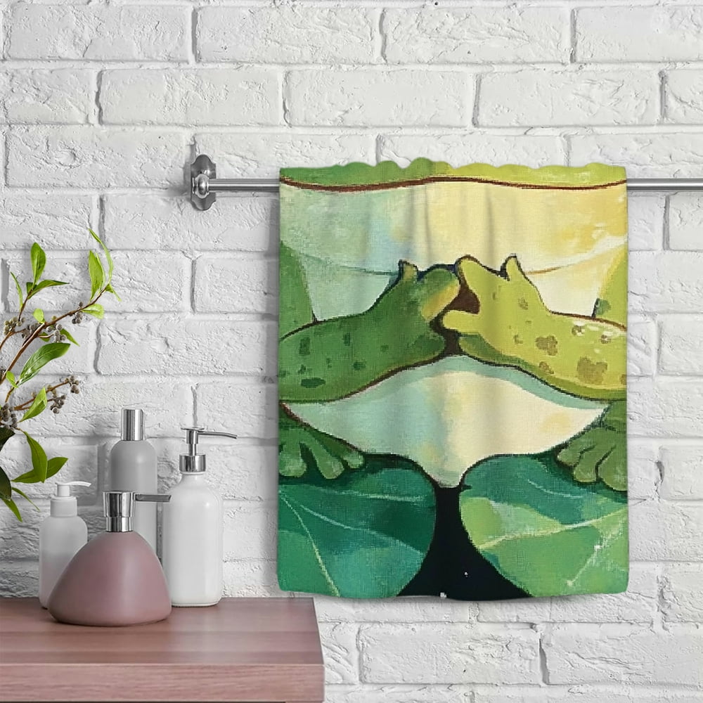 ZFLMY Frog Lily Pads Green Leaf Soft Bath Towel 100% Polyester Spa Hand ...