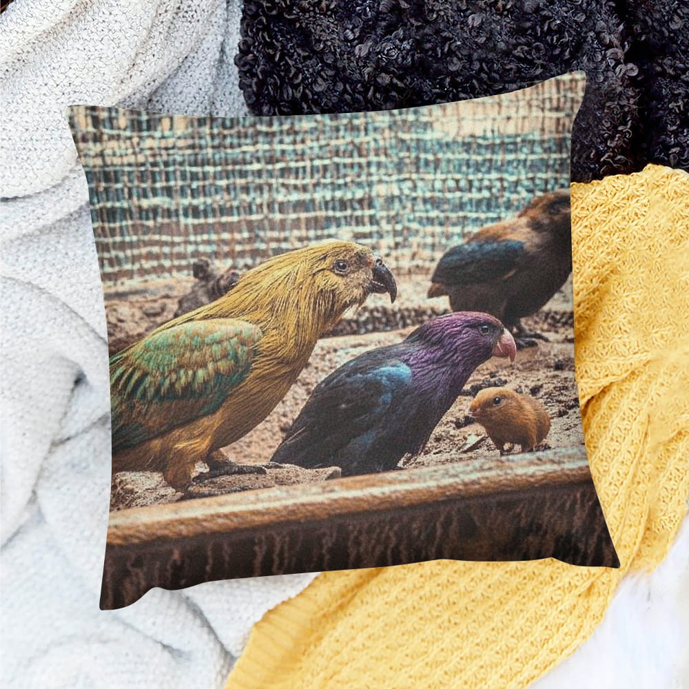 ZFLMY Funny Capybaras Pillow Cover Pigeons Birds Throw Pillow Cover ...