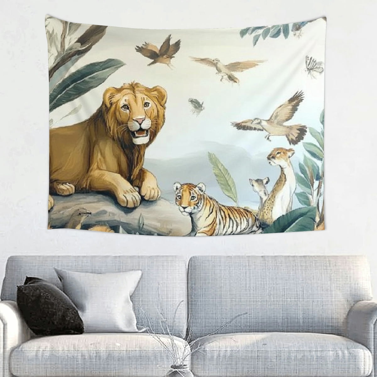 ZFLMY Jungle Animals Decorations for Dorm 100% Polyester Wall Art ...