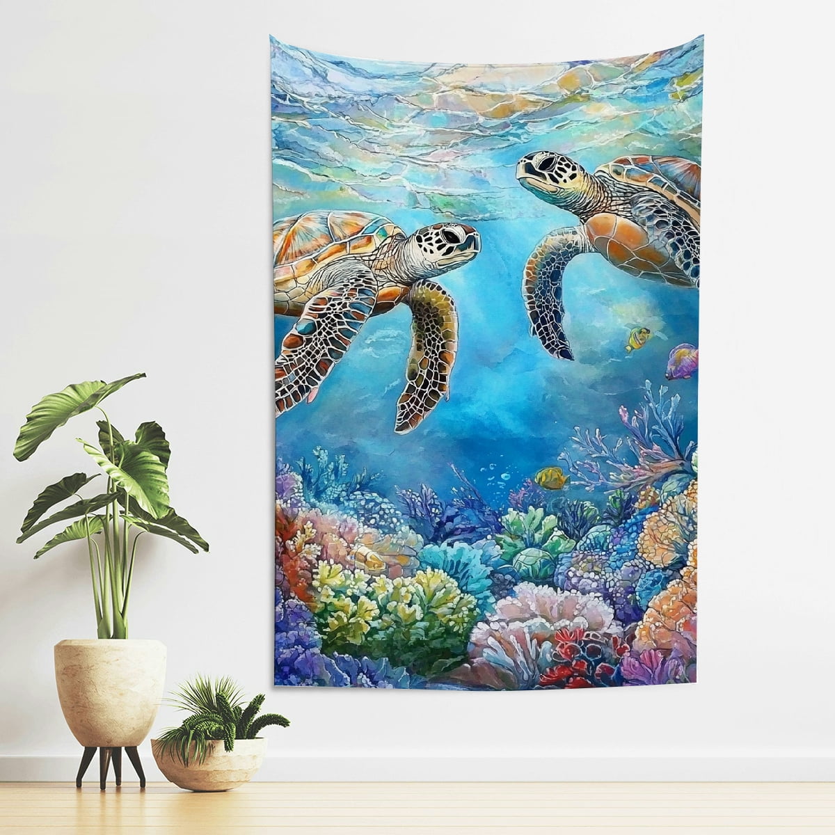 ZFLMY Sea Turtles Ocean Corals Wall Tapestry 100% Polyester Art 40*60in ...