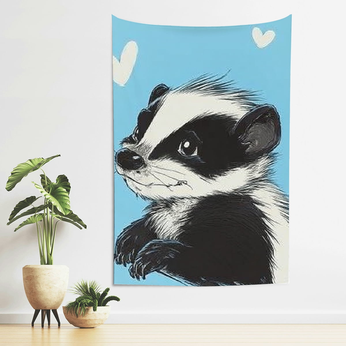 ZFLMY Skunky Chippy Furry Tapestry Wall Hanging 100% Polyester Art 40 ...