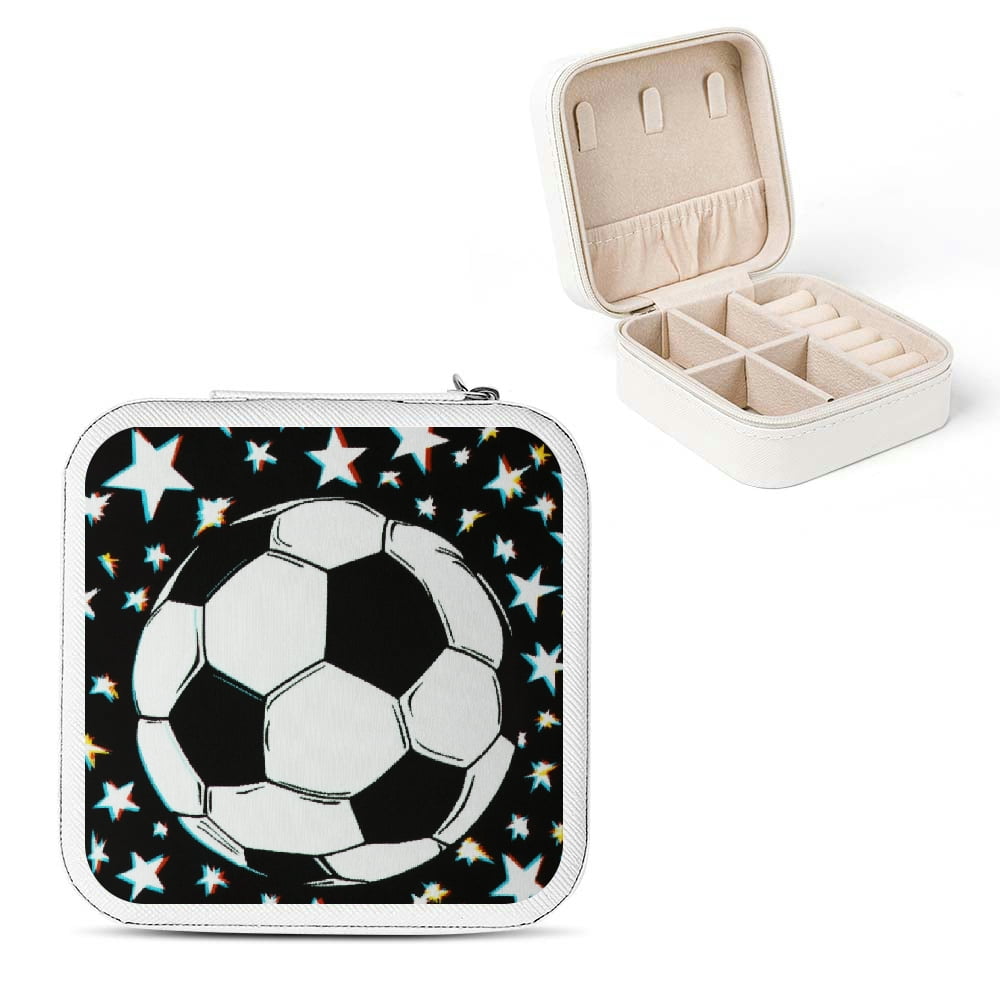 ZFLMY Soccer Ball Stars Op Art Jewelry Box for Necklaces, Rings ...