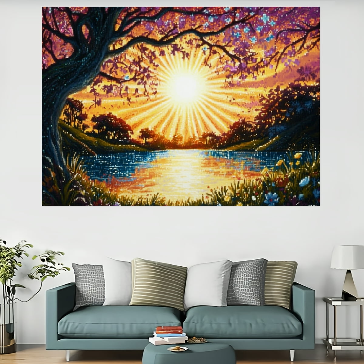 ZFLMY Tree of Life Tapestry Sun Forest Tapestry Starry Sky Tapestry ...