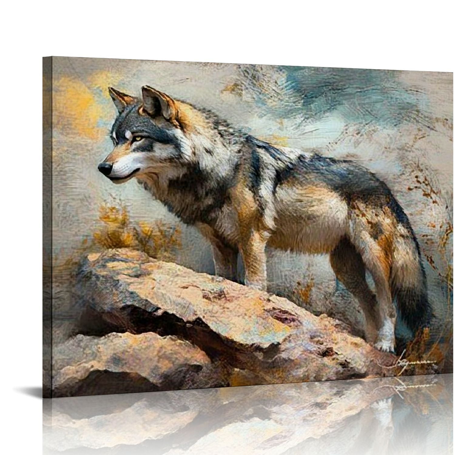 ZFLMY Wolf Wall Art Living Room Wildlife Decoration Wolf Canvas Print ...