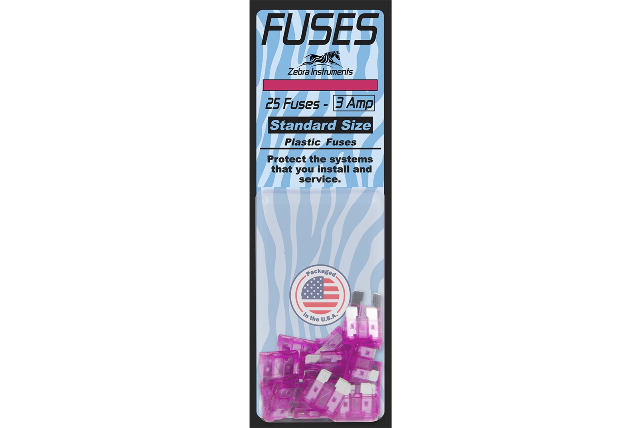 ZFP03 - Fuses - 25 Pack - Standard Size Plastic, 3 Amp - Walmart.com