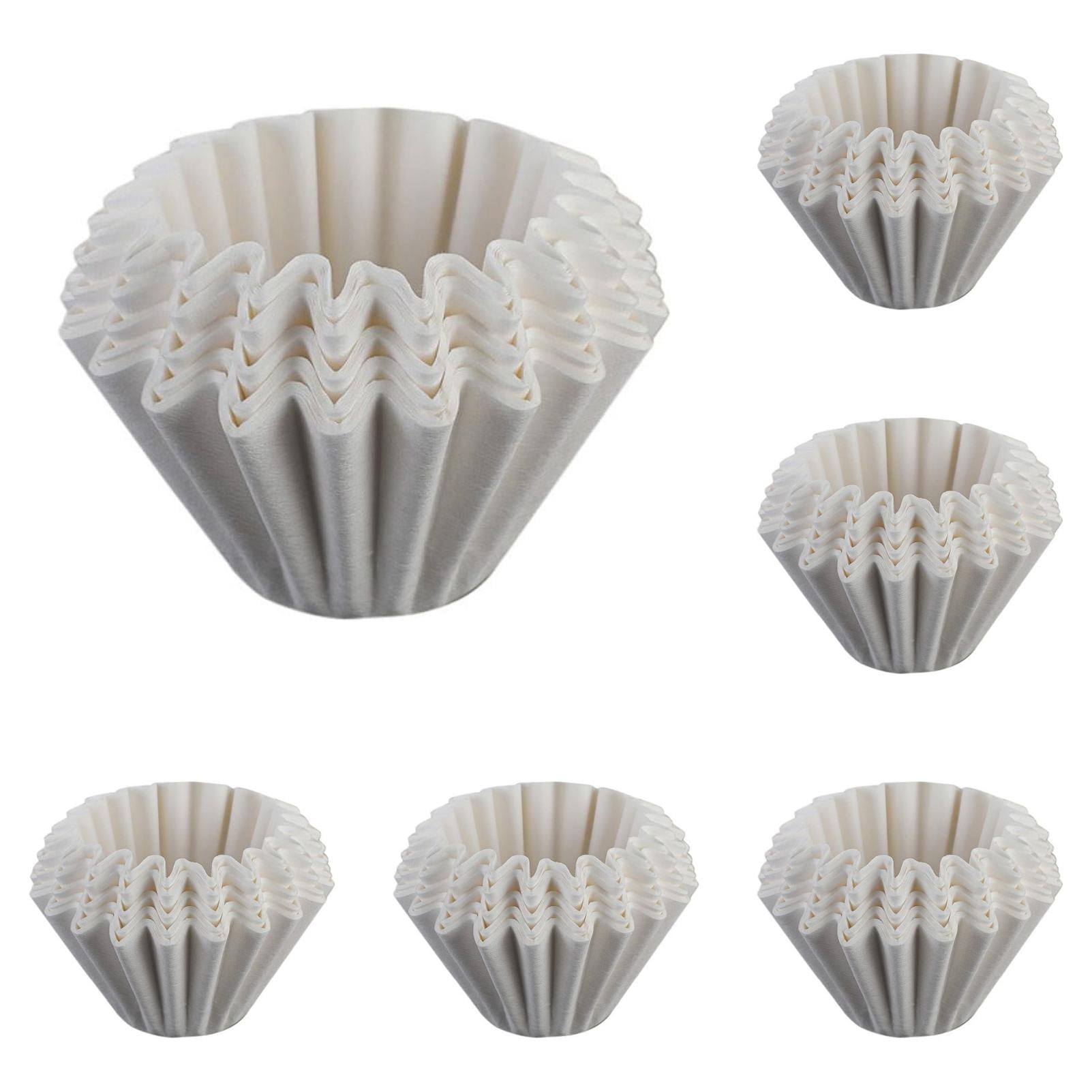 ZFSBZBS 1-2 Cup White Coffee Filters, 300 Count Unbleached Basket ...