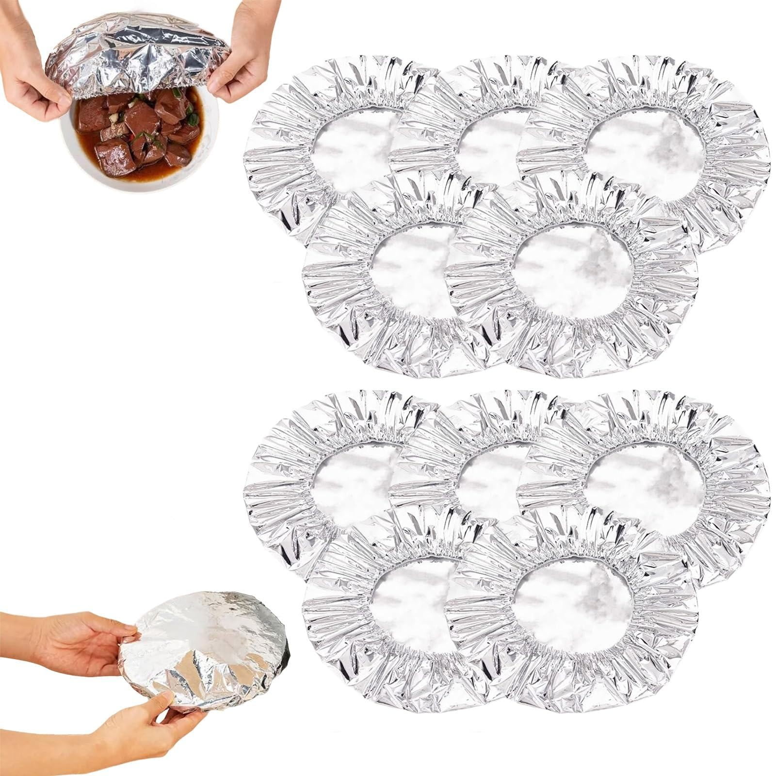 ZFSBZBS 10Pcs Reusable Aluminum Foil Food Covers, Thickened Tin Foil ...