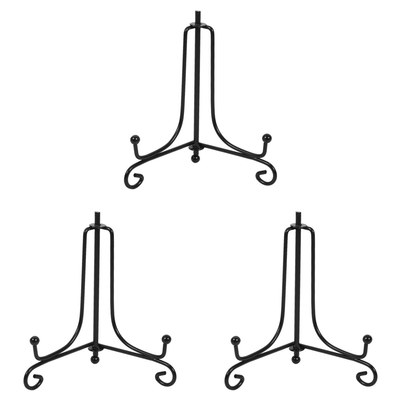 ZFSBZBS 3Pcs 4" Iron Display Stand, Black Iron Easel Plate Display ...