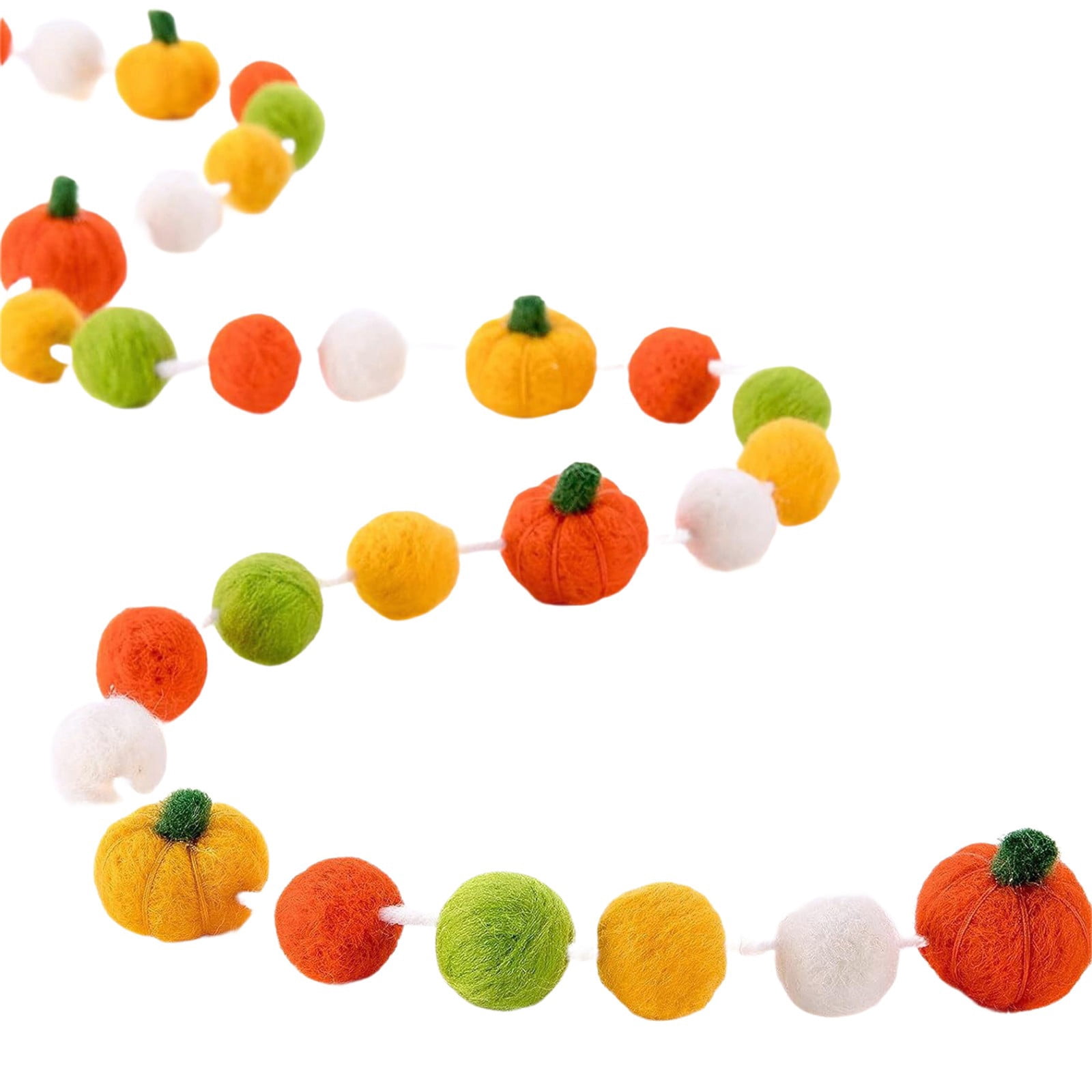 ZFSBZBS 6 ft Pumpkin Felt Ball Garland for Fall Thanksgiving Decoration ...