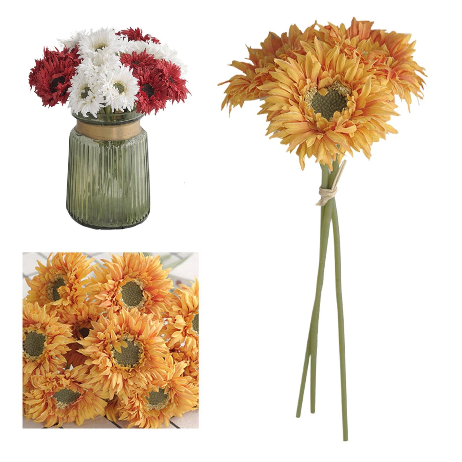 ZFSBZBS A Bundle of Three Artificial Sunflowers Long Stem Sunflower ...