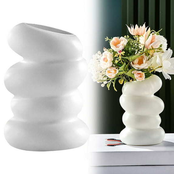 ZFSBZBS Flower Vase for Home Decor - Handcrafted Cobblestone Shape Vase ...