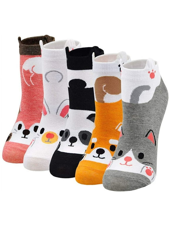 Multipack of Womens Girls Crew Socks Funny Novelty Colorful Cute ...