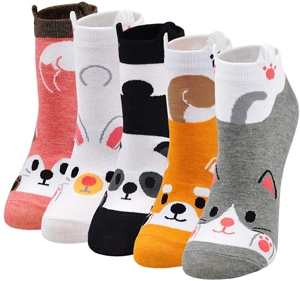 FAFWYP Cute Socks for Womens Dog Novelty Crew Socks for Girls Cotton ...