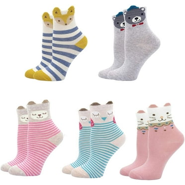 6 Pair Girls Socks Size 6-8 Crew Low Cut Quarter Kids Novelty Assorted ...