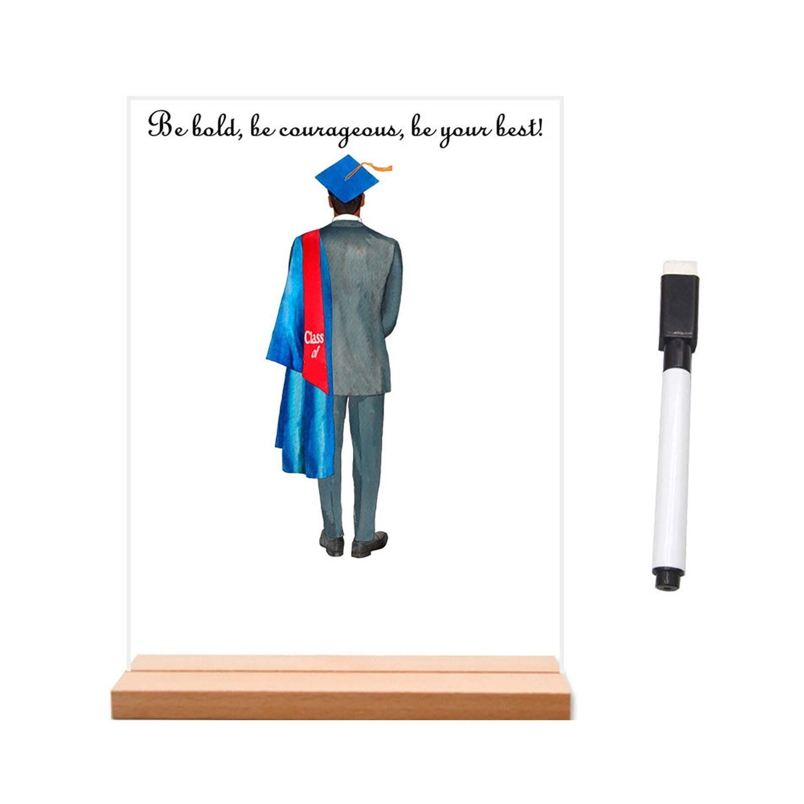 ZFWDUNSA 5ml Acrylic Graduation Season Tabletop Display with Erasable ...