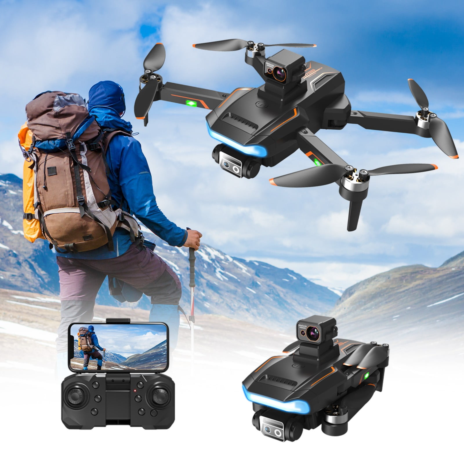 ZFYXGS 2.4G WIFI FPV Drone With 4K Camera For Adults, RC Quadcopter ...