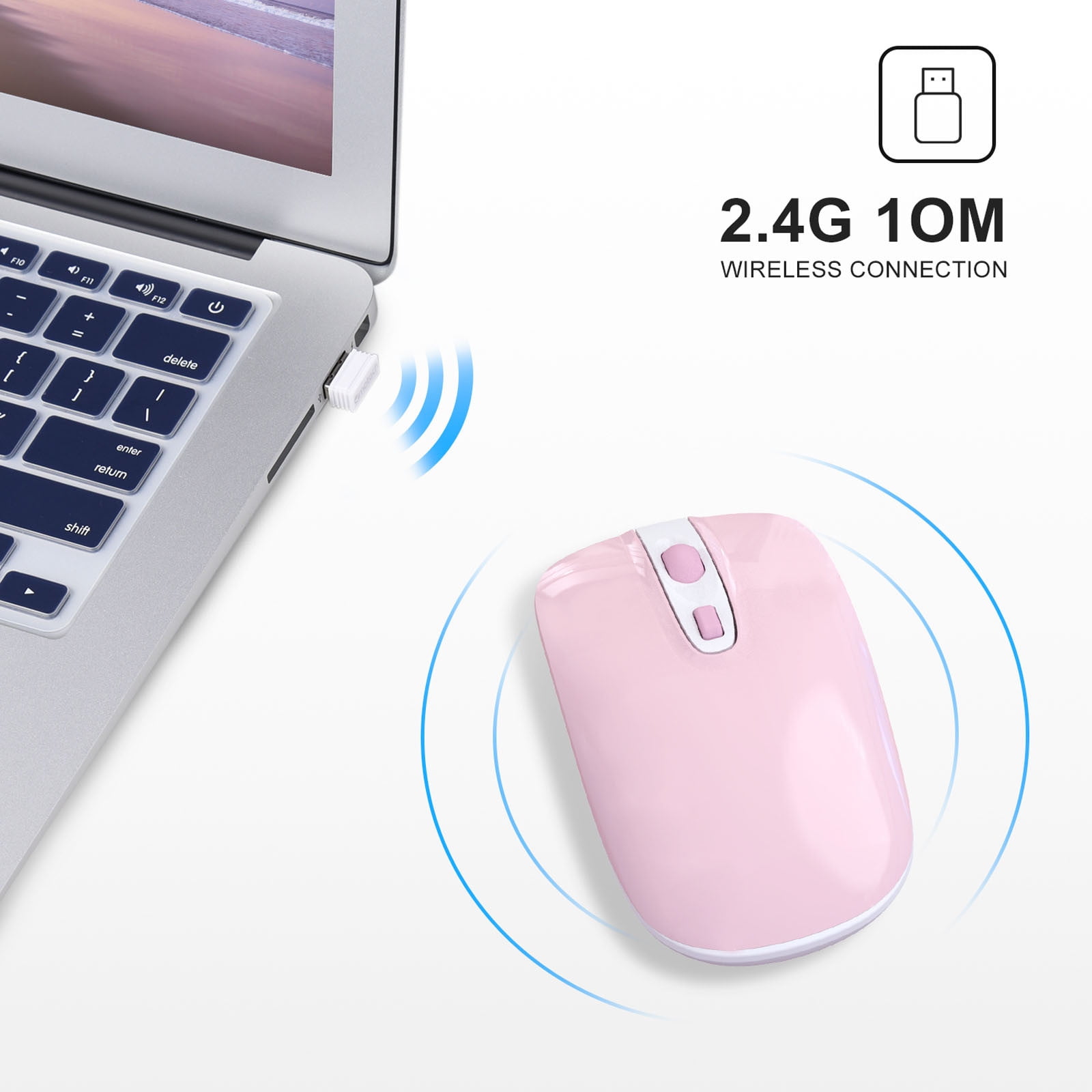 ZFYXGS 2.4G Wireless Mouse USB Rechargeable-thin Photoelectric Mouse ...