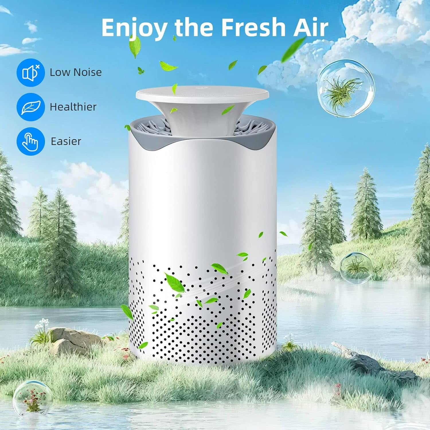 ZFYXGS Air Purifier for Home, Bedroom, Dorm, Large Rooms Silent with ...