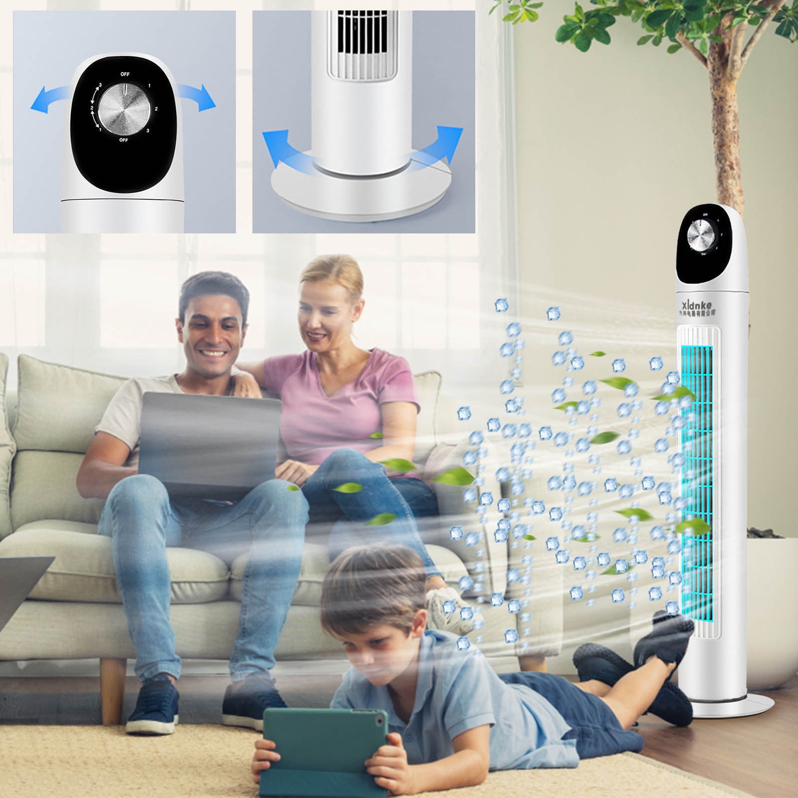 ZFYXGS Bladeless Portable Tower Fan that Blow Cold Air Oscillating ...