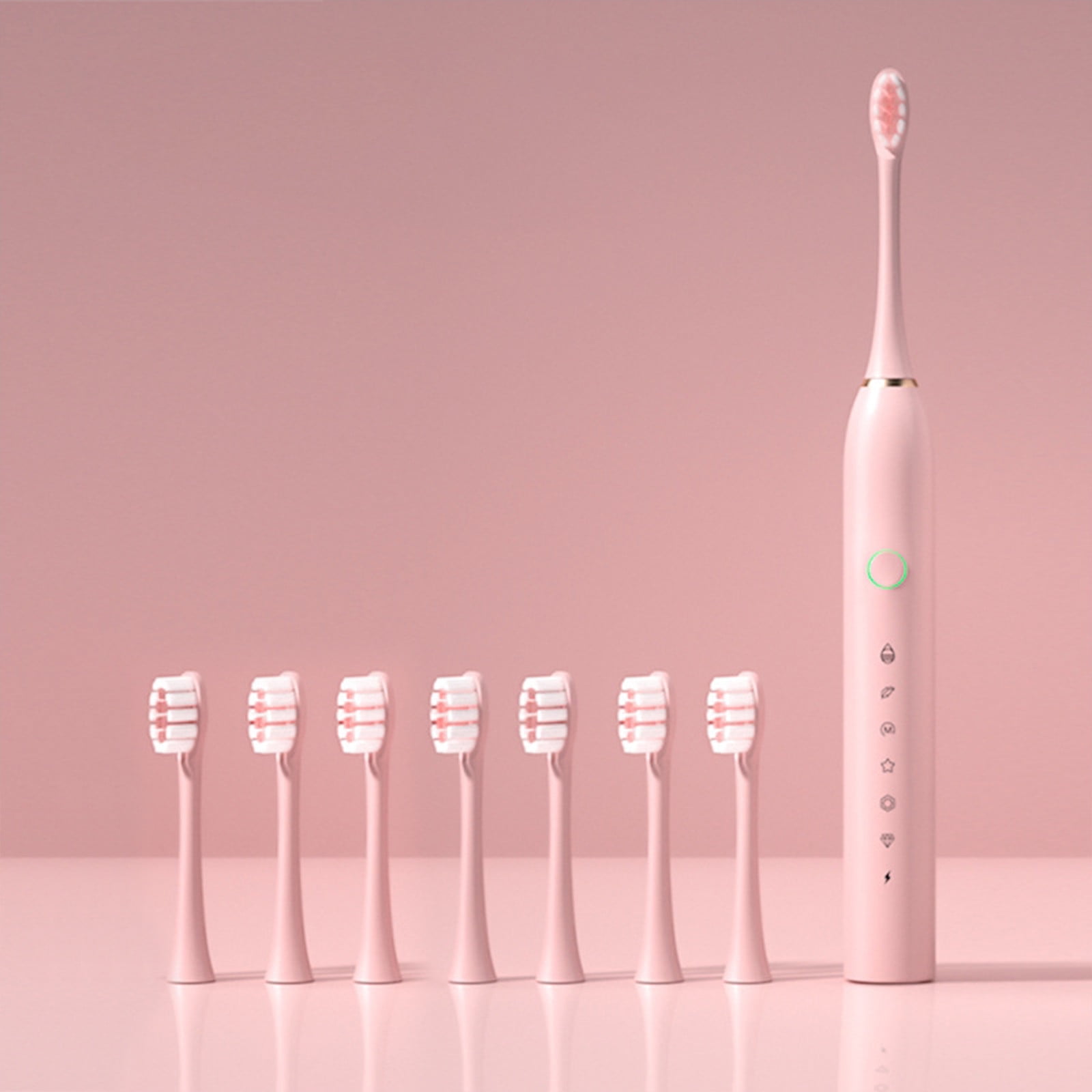 ZFYXGS Electric Toothbrush for Adults, 8 Brush Heads and 6 Modes, Pink ...