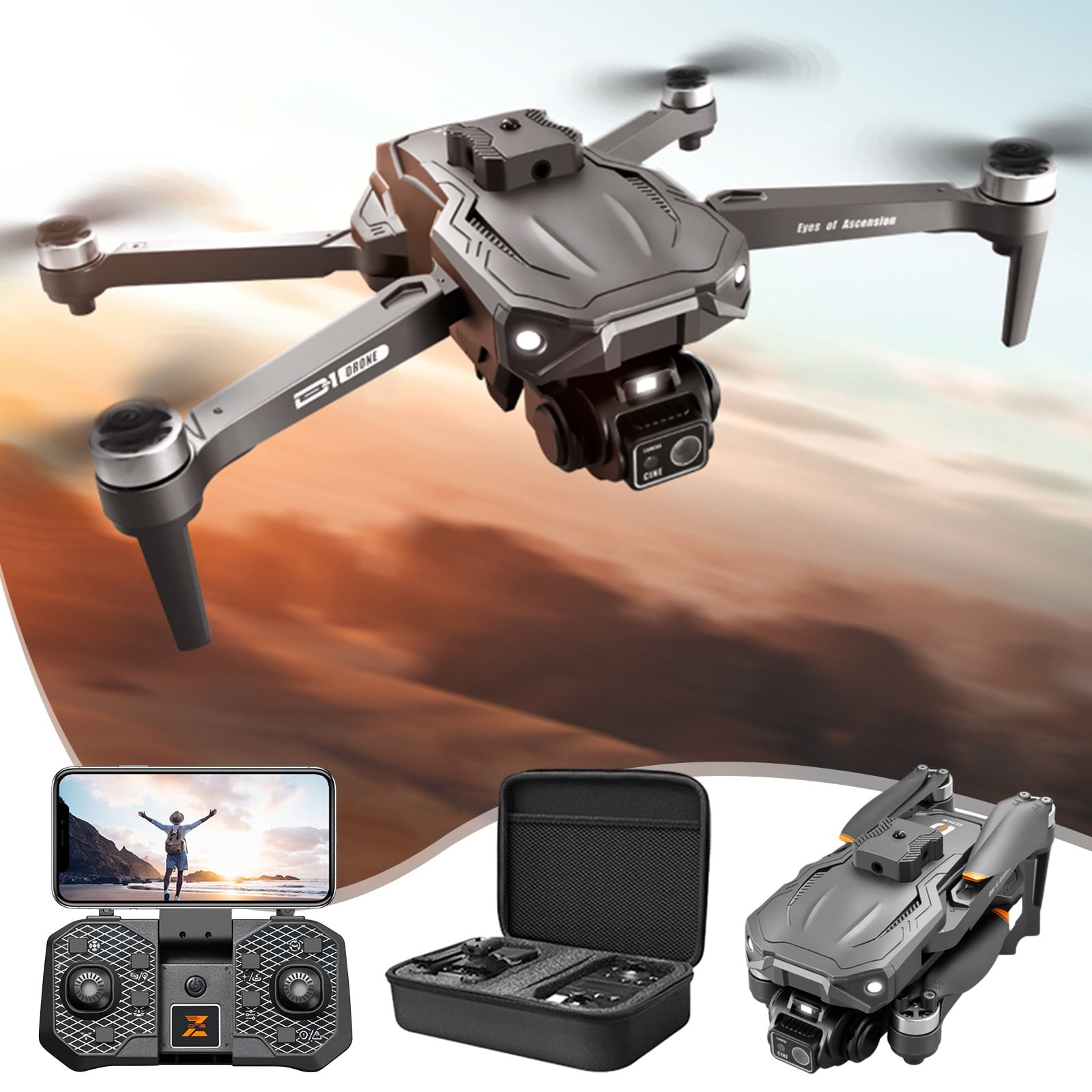 ZFYXGS FPV Drone With ESC Camera Brushless Motor Drones 2.4G RC Quadcopter With LED Light Flash ...