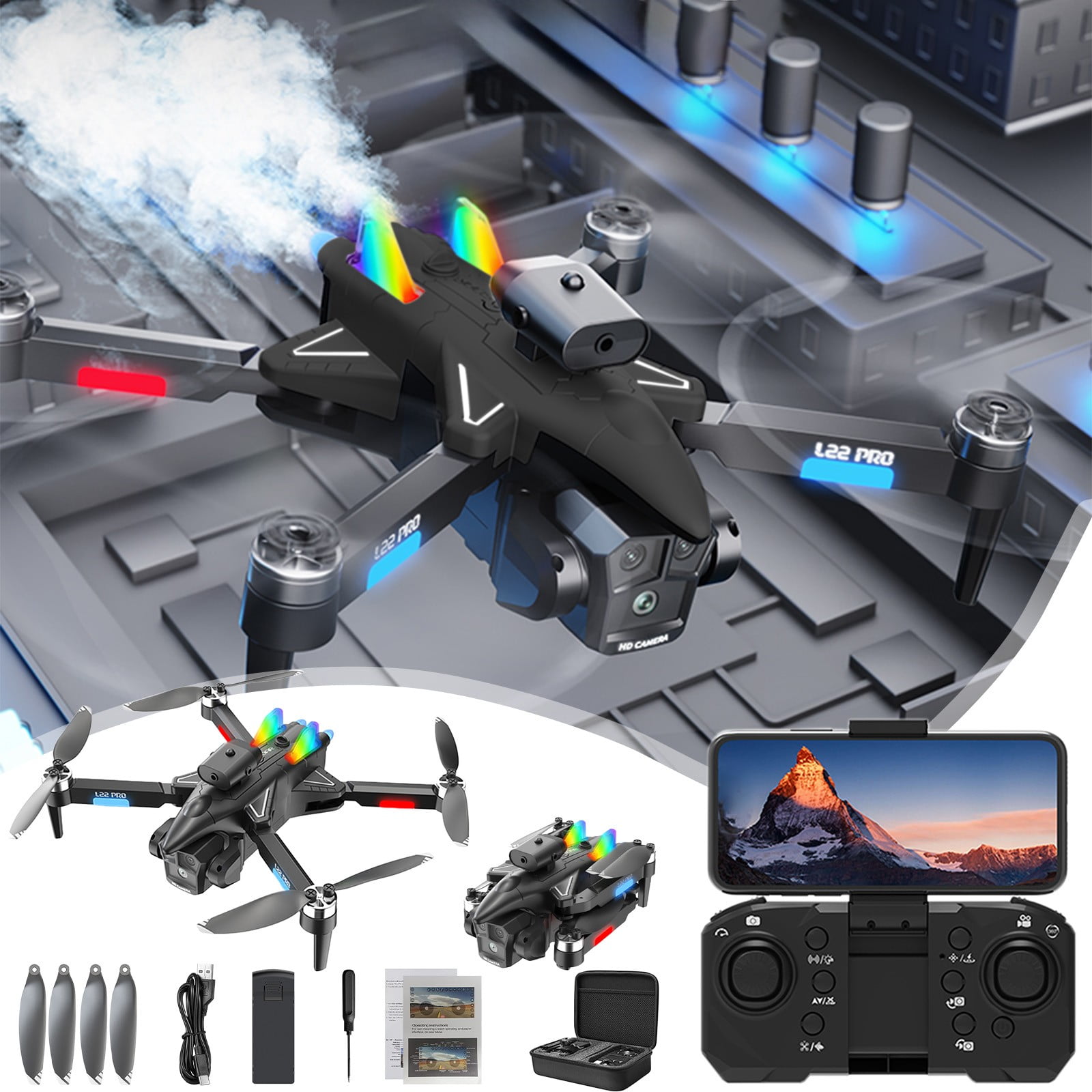ZFYXGS FPV Drone With Spray Function ESC Camera Brushless Motor Drones ...