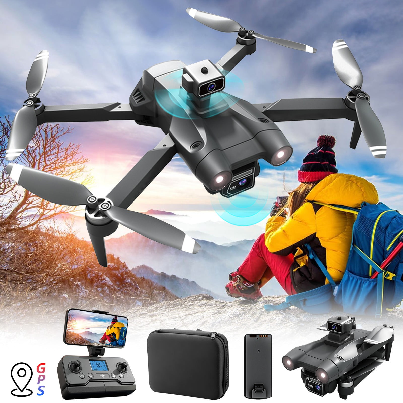 ZFYXGS GPS Drone With 4K Camera For Adults, RC Quadcopter With Auto ...