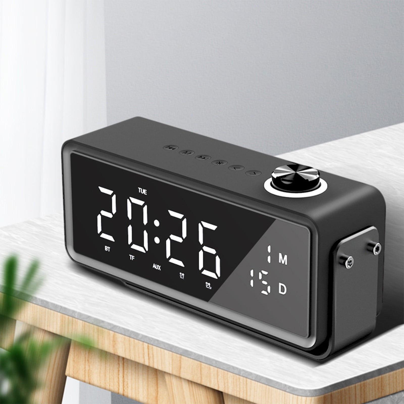 ZFYXGS LED Mirror Clock With Screen 5.0 Wireless Bluetooth Audio Alarm ...