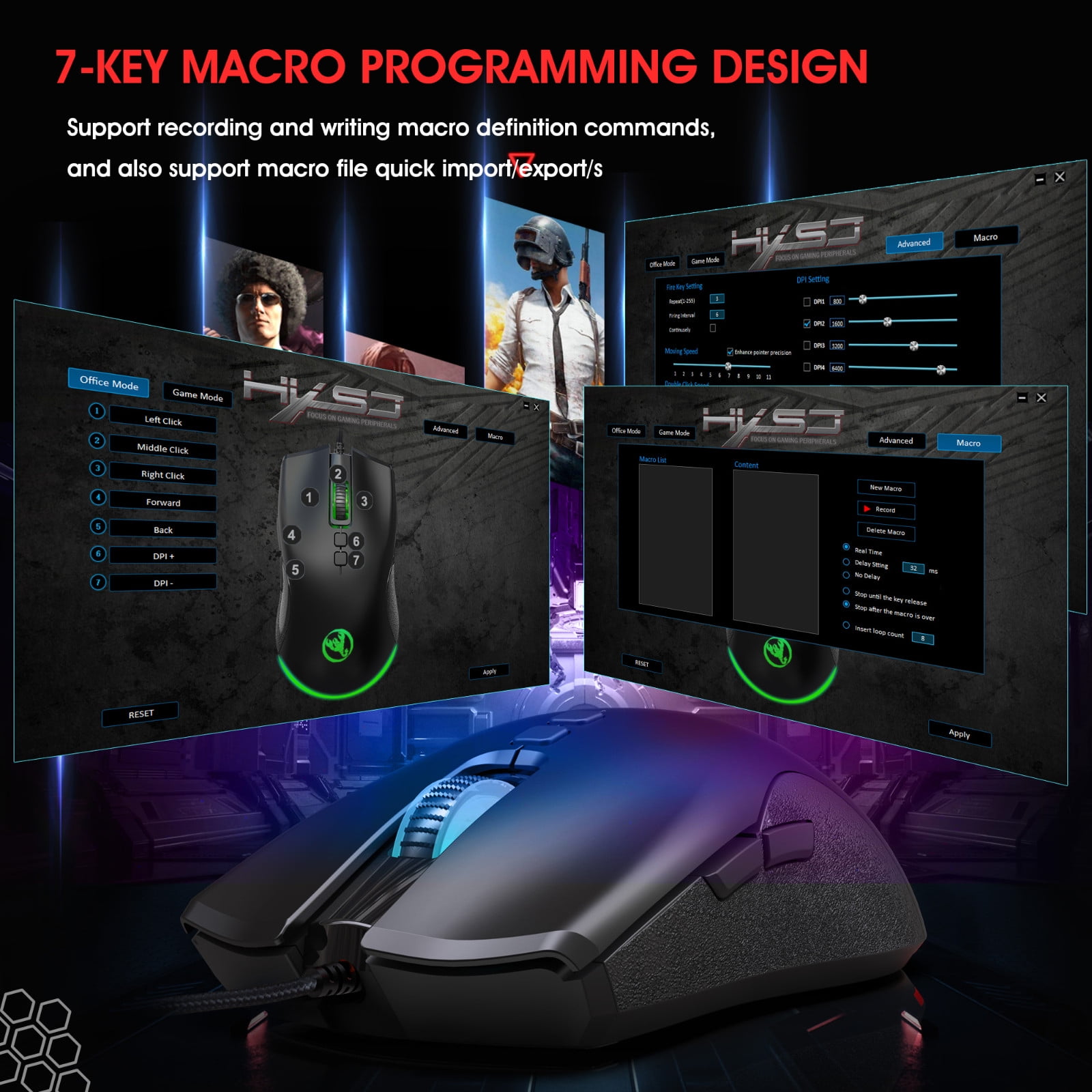 ZFYXGS Mechanical Define the game USB Wired 6400DPI Gaming Mouse Mice ...