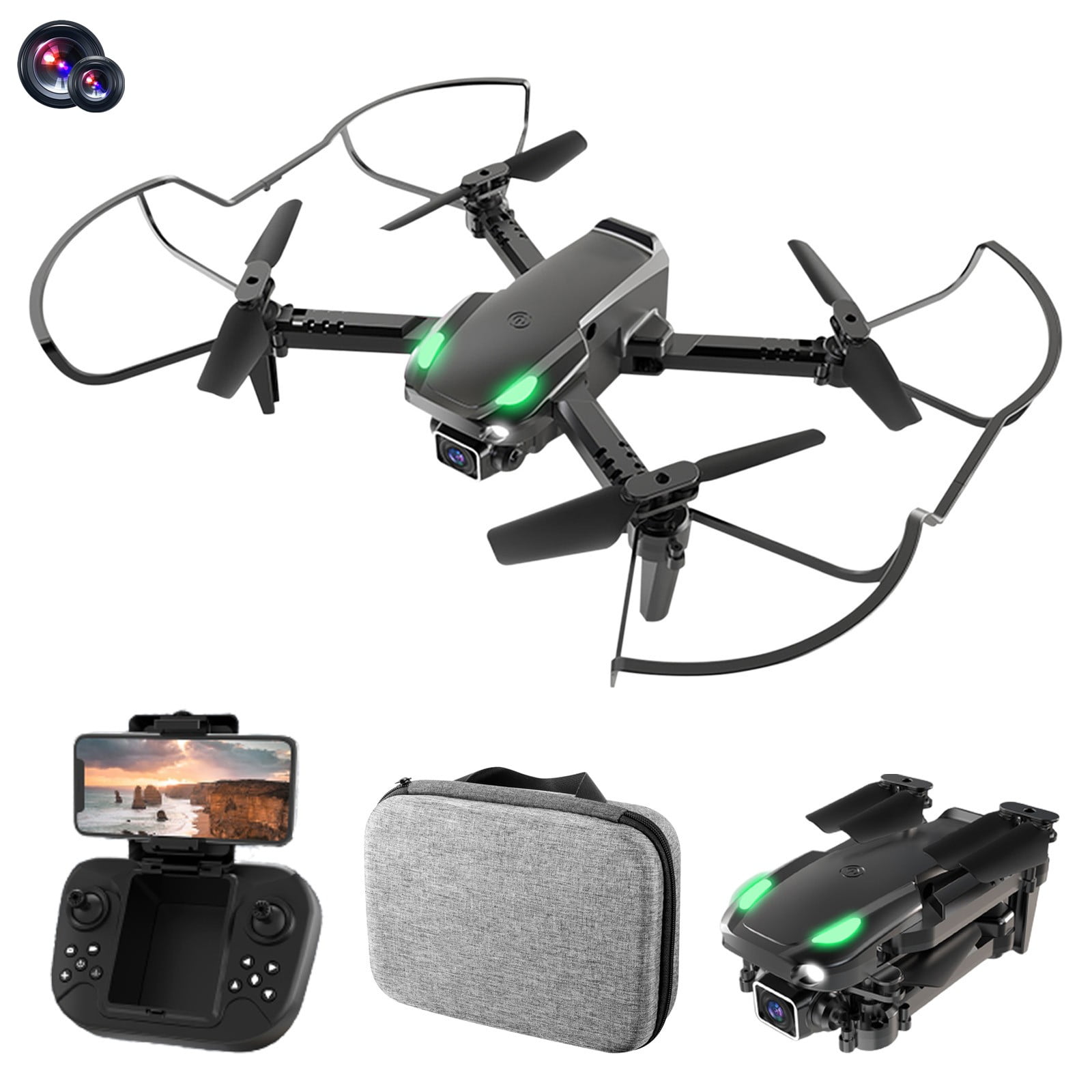 ZFYXGS Mini WiFi FPV Drone With 4K HD Dual Camera Altitude Hold Mode ...