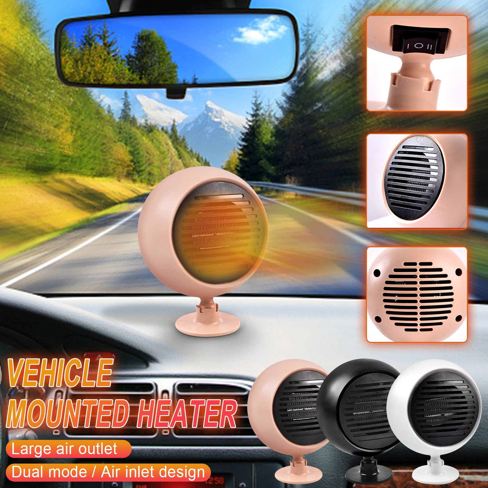 ZFYXGS Portable Car Heater Defroster 12V, Small Space Heater for Car ...