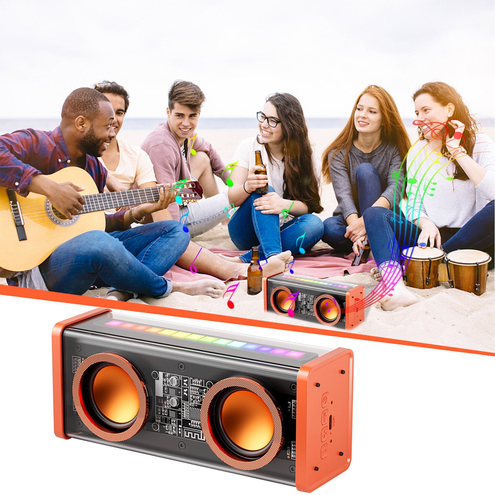 ZFYXGS Transparent Mecha Speaker Wireless Bluetooth Sound,dazzling Mode ...