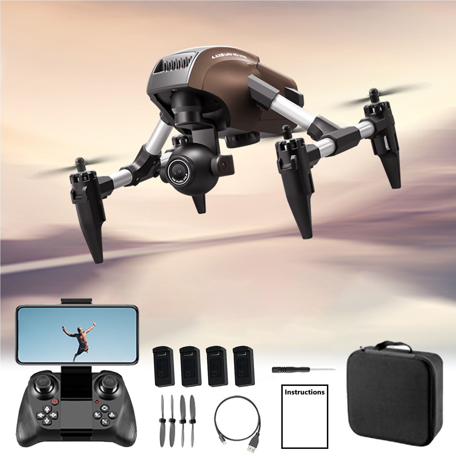 ZFYXGS Two 8K 120 Degree Wide-angle Aerial Cameras One Click Takeoff ...