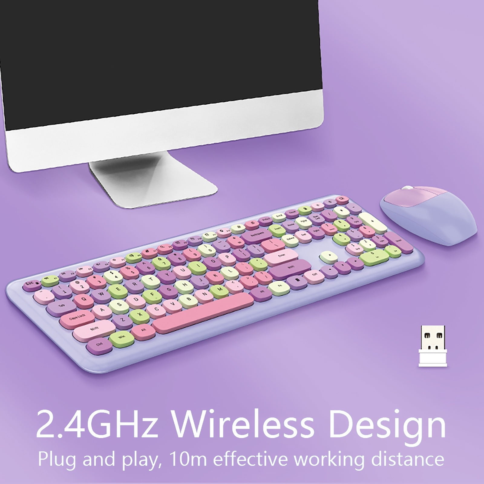 ZFYXGS Wireless Keyboard And Mouse Combo, Wireless Keyboard, 2.4GHz ...