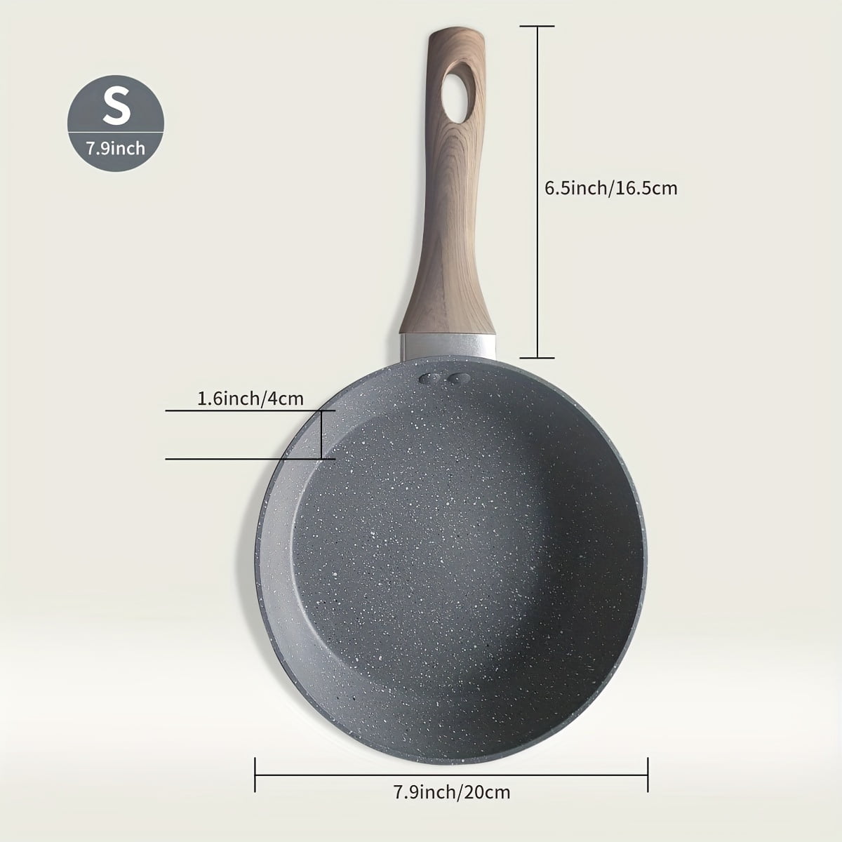ZGAD 1pc Gray Granite Stone Non-stick Frying Pan - Effortless Egg ...
