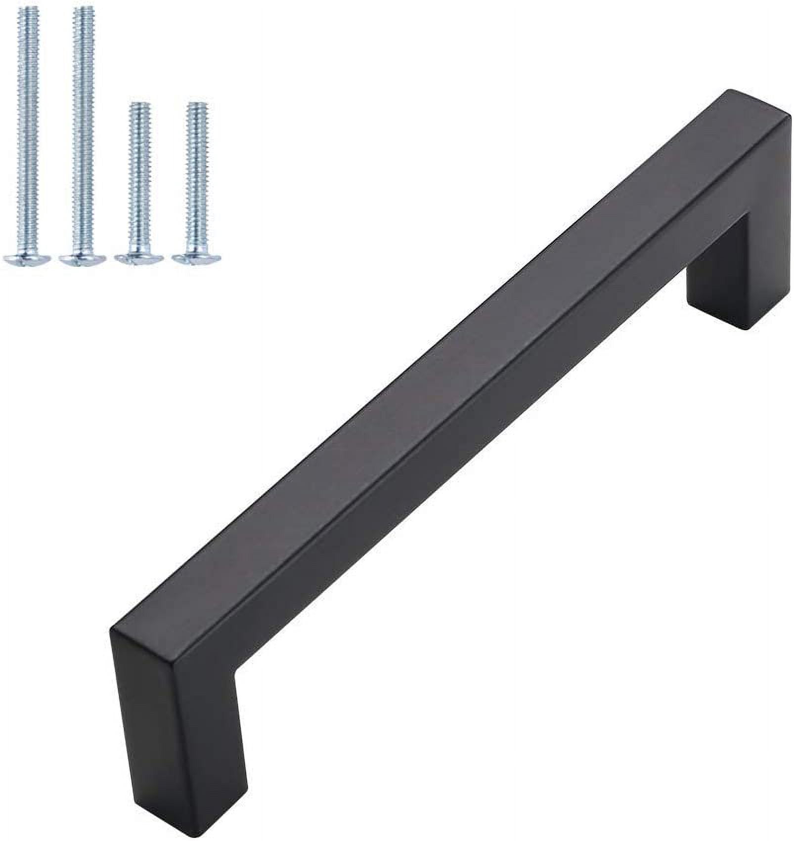 ZGAD 30 Pack 6-1/4 Inch Black Cabinet Pulls Square Black Drawer Handles ...