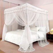 LYUMO Luxury Princess Bedroom Canopy, 3 Side Openings, Polyester ...
