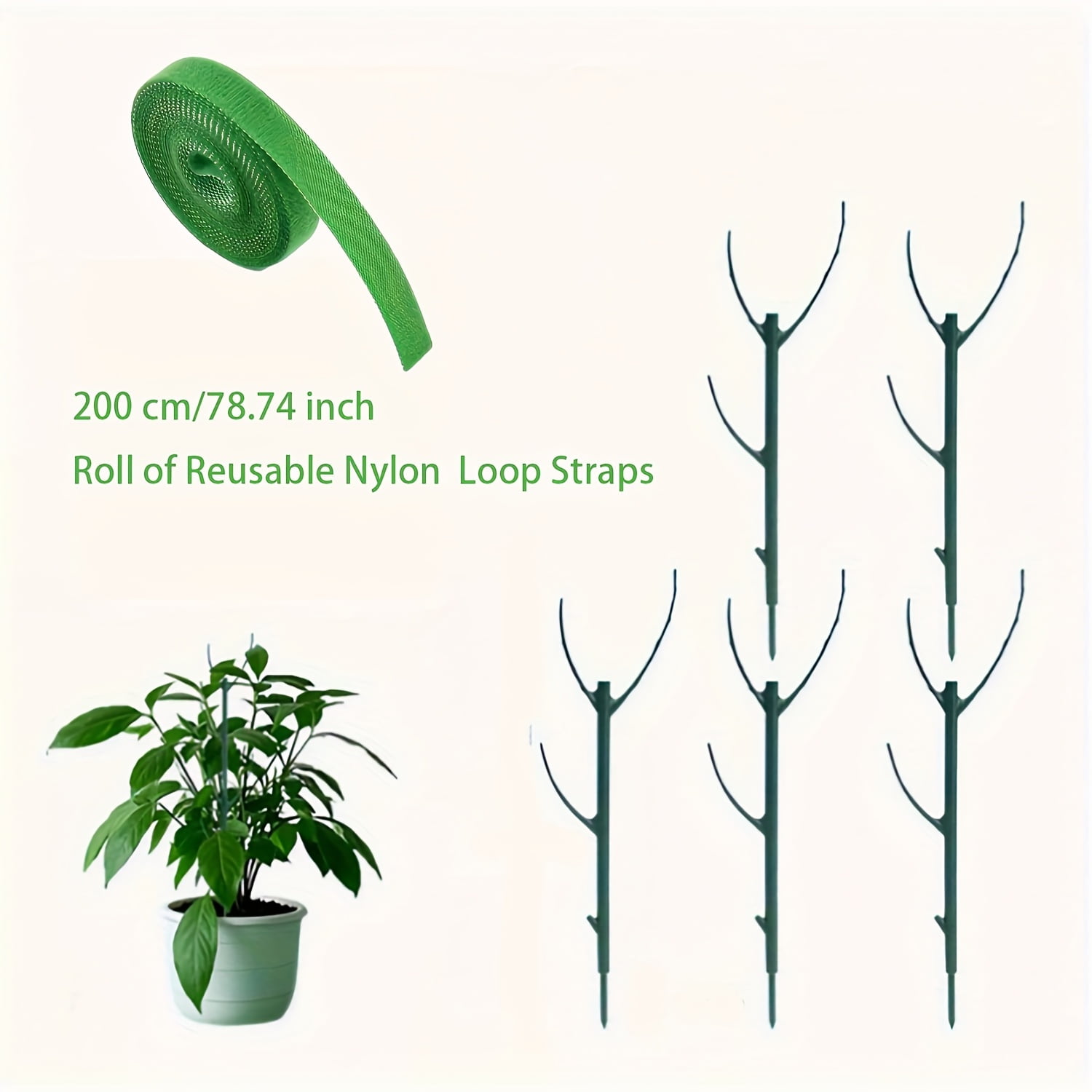 ZGAD 5 Stackable Plastic Plant Support Rings, Adjustable Twig Fence and ...