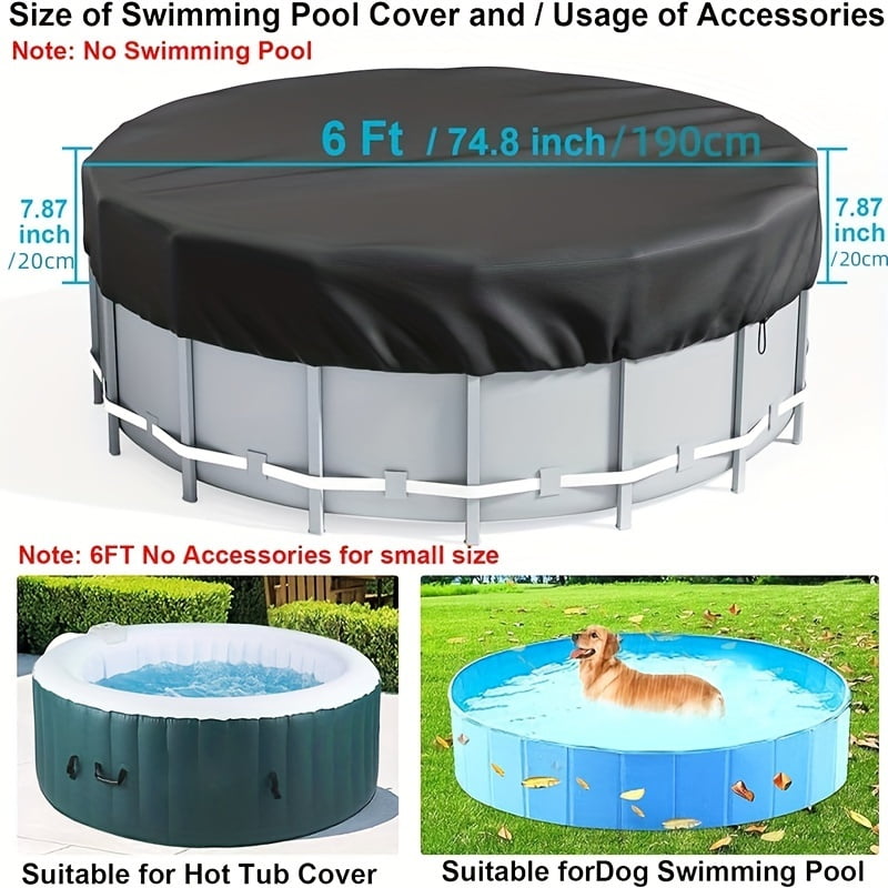 ZGAD 6-Foot Round Pool Cover with Solar Panel Compatibility - Ideal for ...