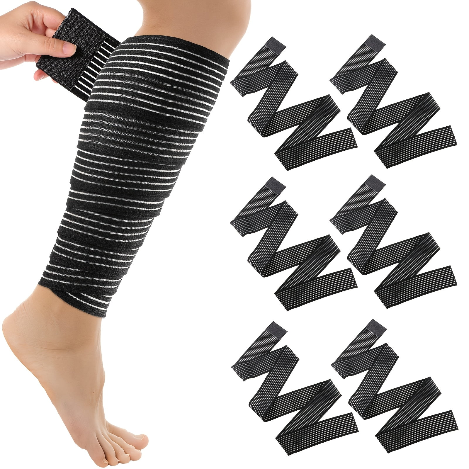 ZGAD 6pcs Elastic Calf Compression Bandage Leg Compression Sleeve For ...
