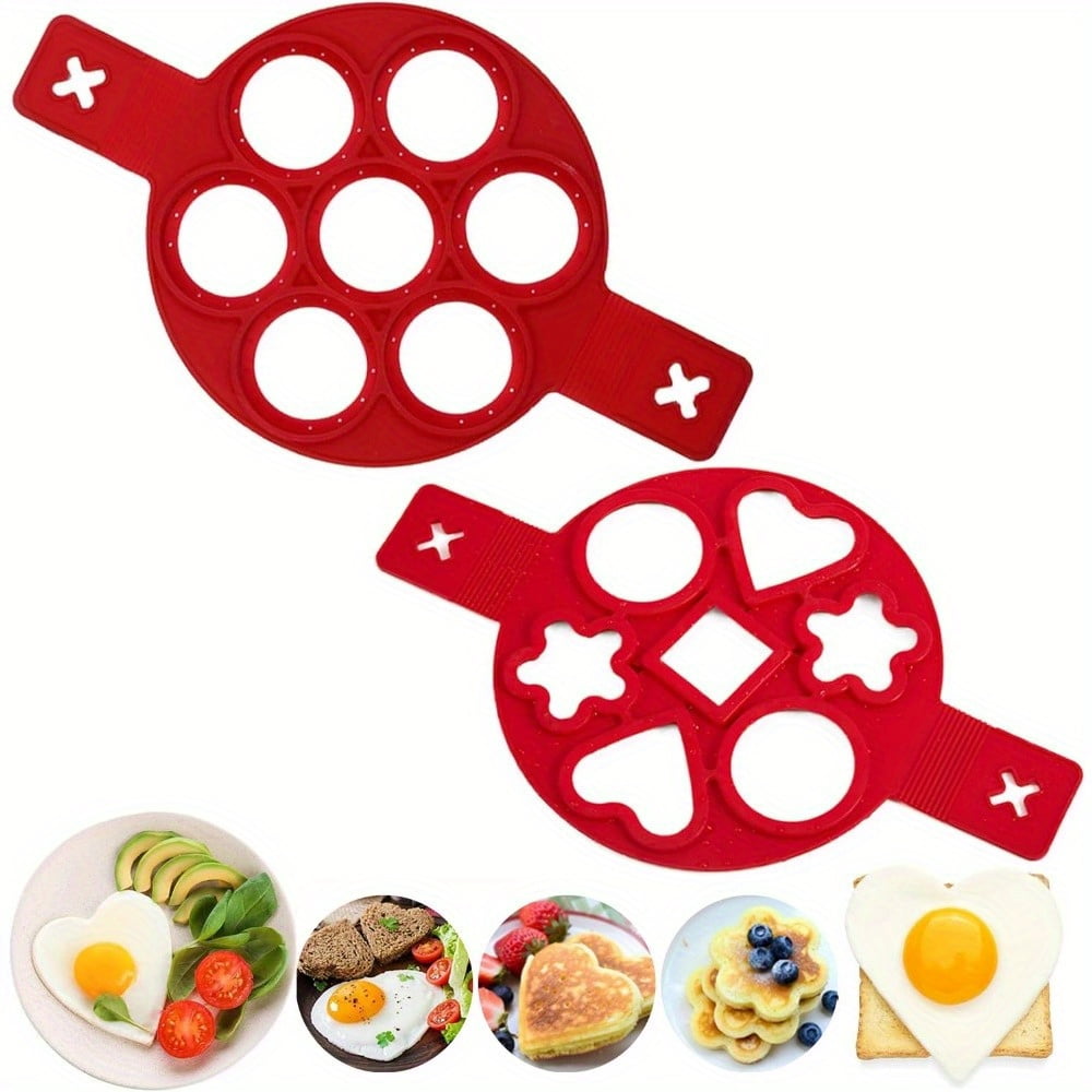 ZGAD 7 holes Bread biscuit mould Reusable Fried Egg Molds Silicone ...