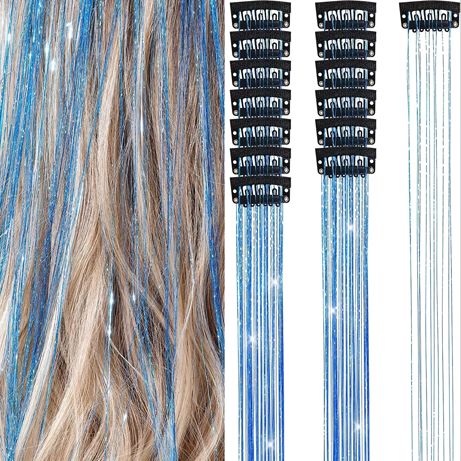 ZGAD A Dazzling Gift Box Containing 12 Pieces Of Tinsel Hair In A ...