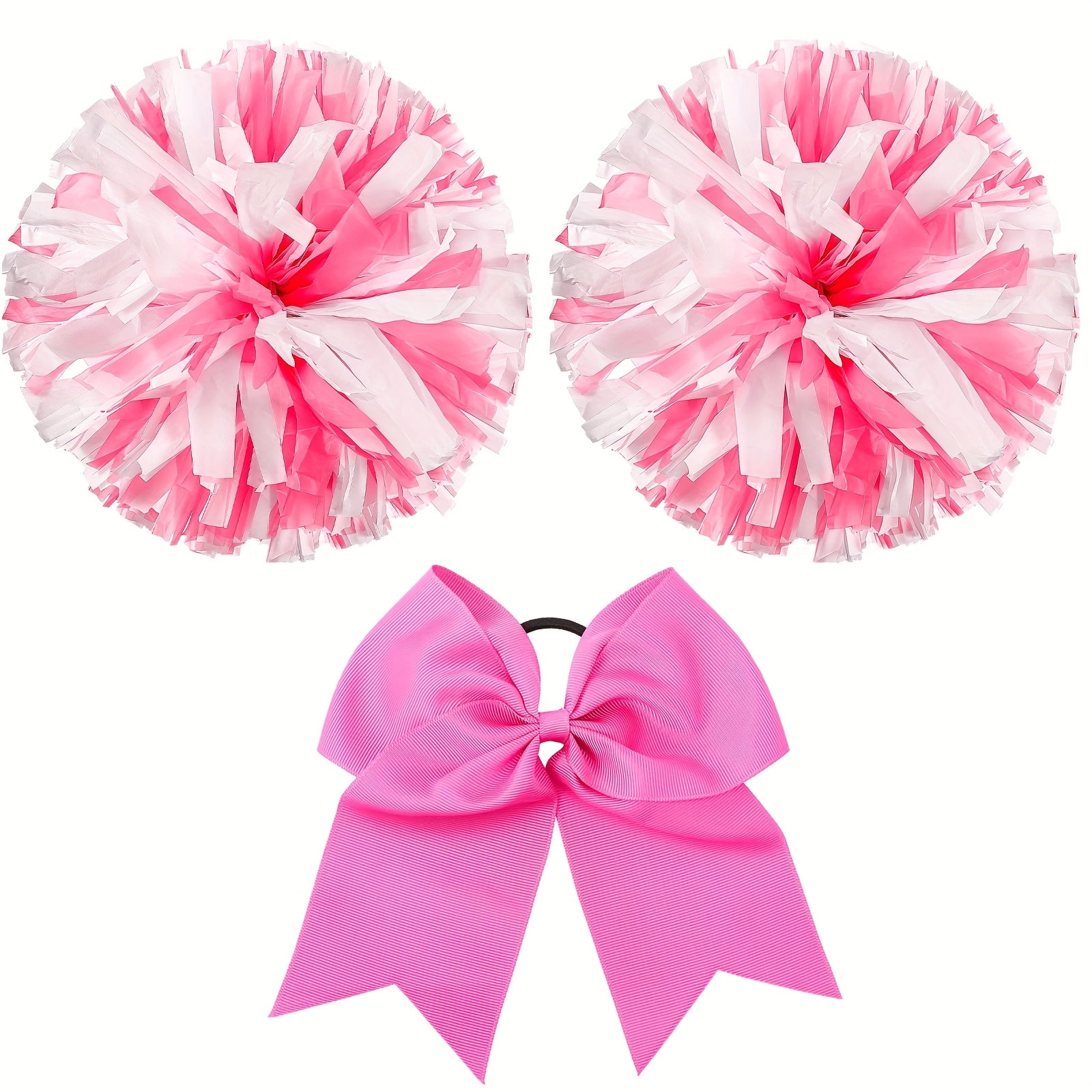 ZGAD Cheerleading Pom Poms And Large Cheerleader Hair Bow 12 Inch Large ...