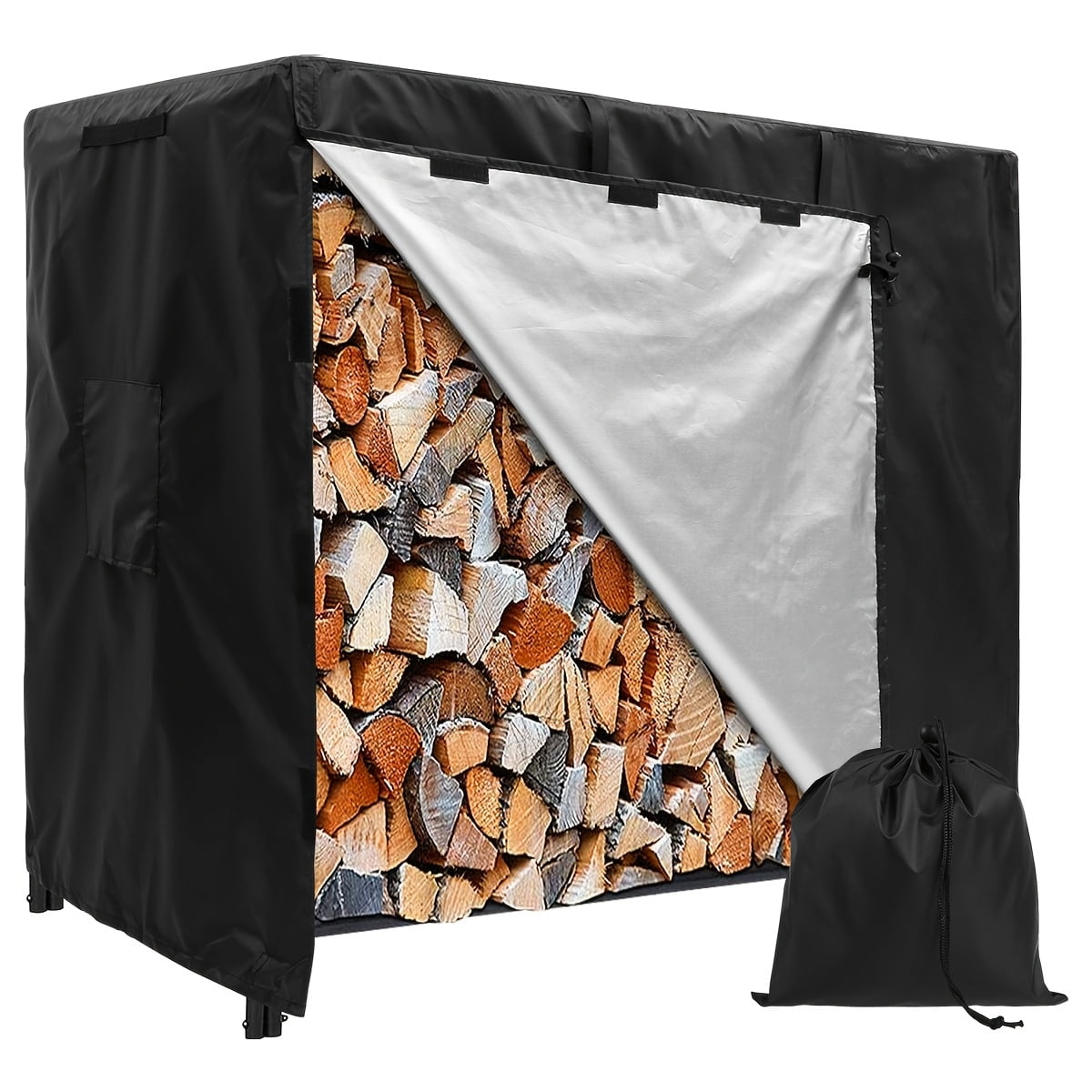ZGAD Heavy-Duty Waterproof Firewood Rack Cover - 420D Oxford Fabric ...
