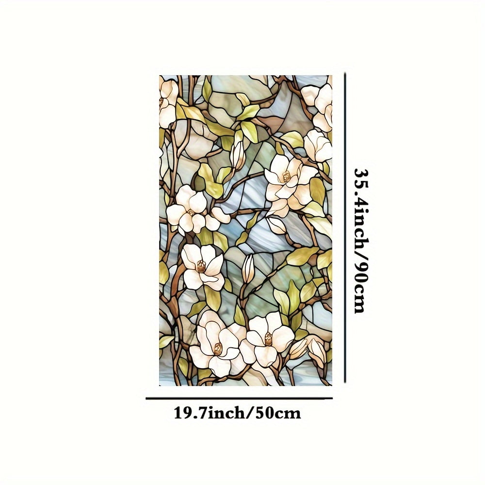 ZGAD Hydrangea Stained Glass Window Film - Retro European Style ...